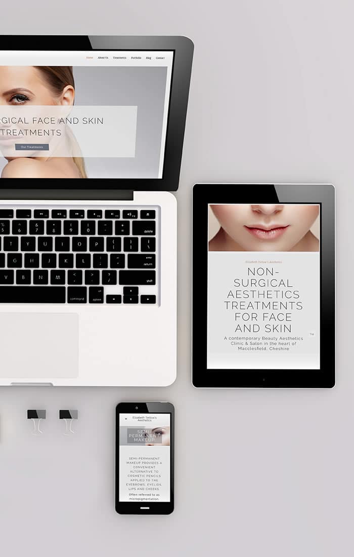 Elizabeth Tetlow’s Aesthetics Website | Ambitious Web + Print Design, Wilmslow